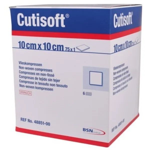 Cutisoft gaaskompres non-woven 10 x 10 cm 6 laags | Plastimed