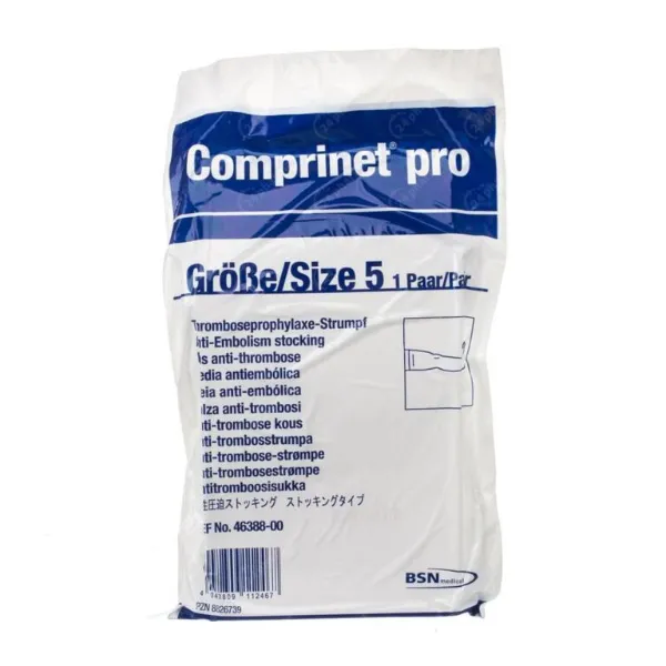 Comprinet Pro anti-emboliekous dij wit groot normaal maat 5 - Plastimed
