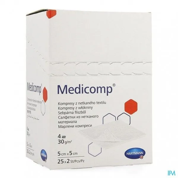 Gaaskompres Medicomp 5 x 5 cm | Plastimed